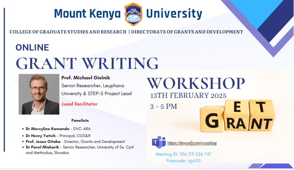 Grant Writing Workshop - Mount Kenya University