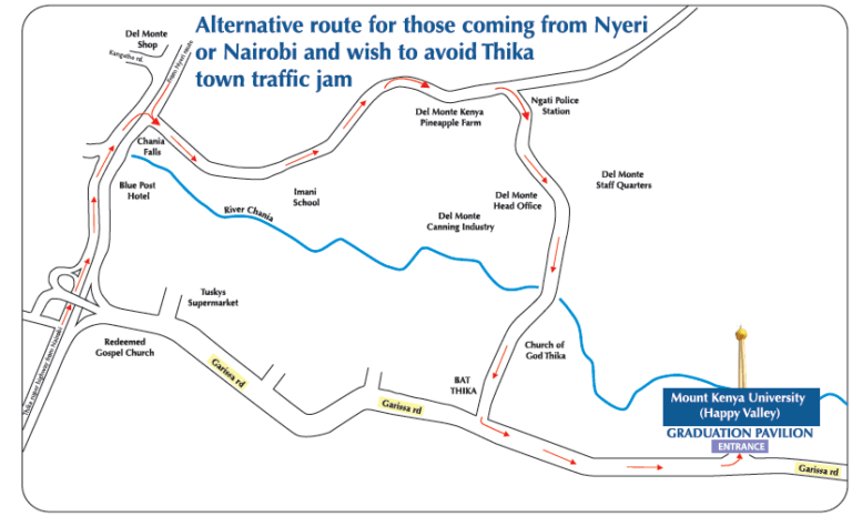 Directions to MKU Graduation Pavilion, Happy Valley grounds - Mount ...