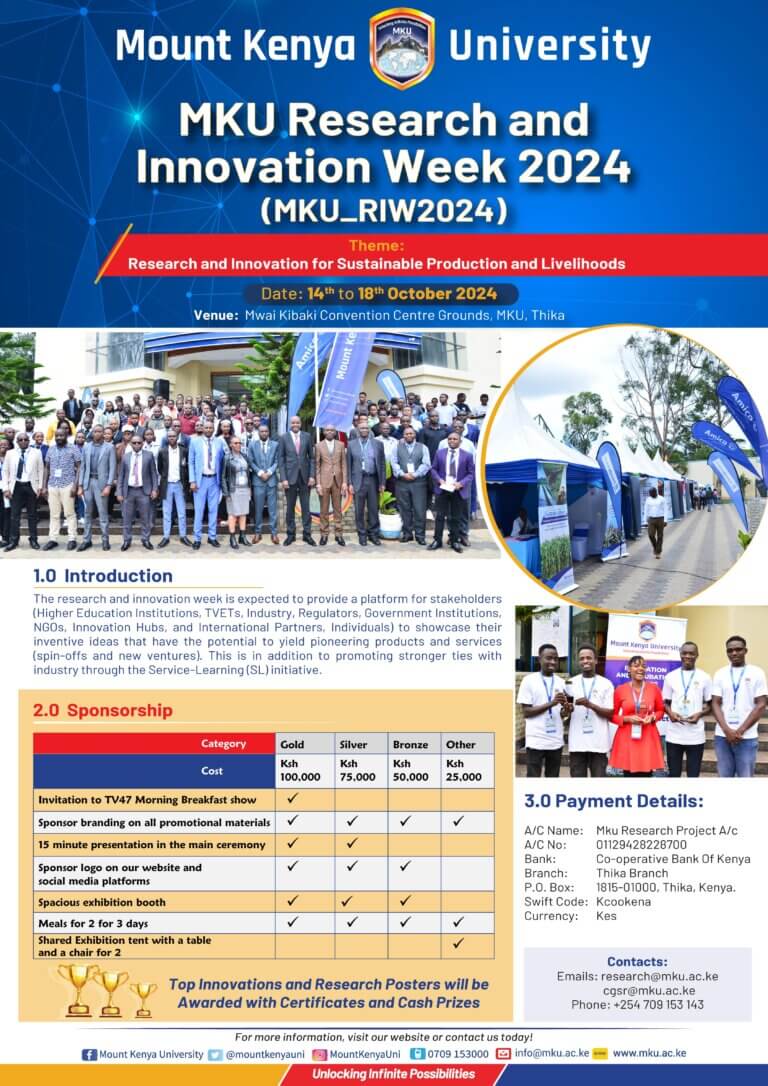 MKU Research and Innovation week 2024 (MKU_RIW2024) - Mount Kenya ...