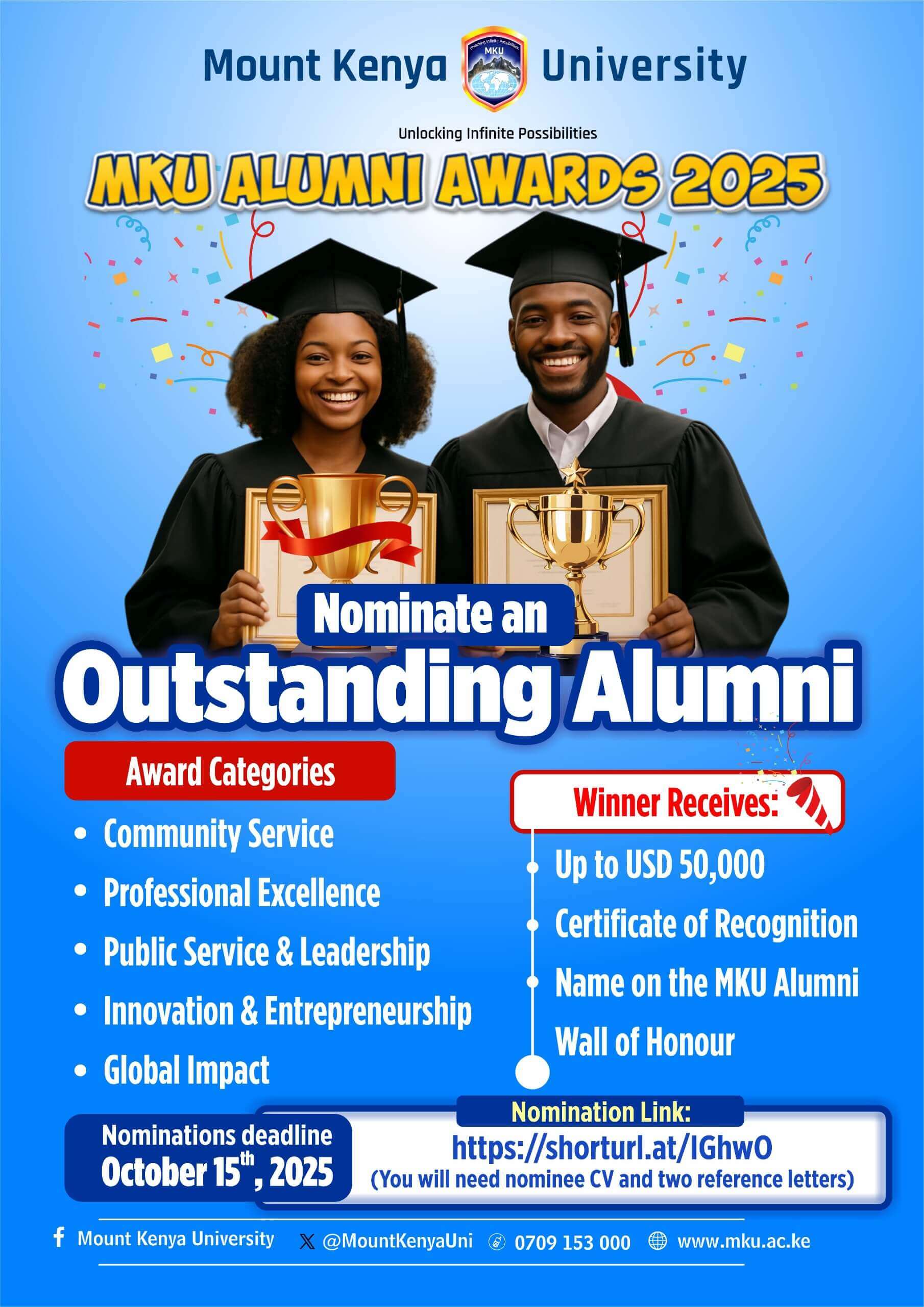 University announces alumni annual award offering a prize of up to USD ...