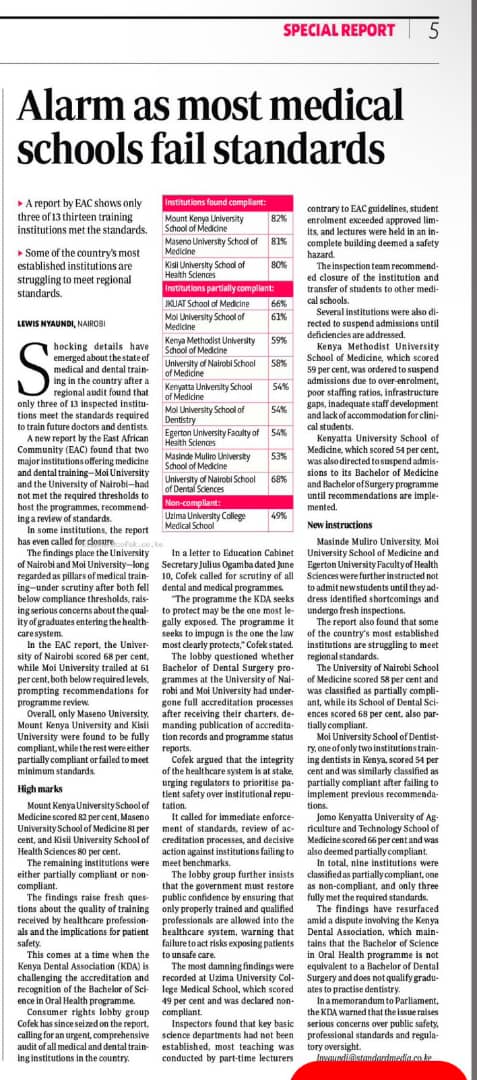 MKU Medical School Ranked No. 1 in Kenya in Latest EAC Quality Audit ...